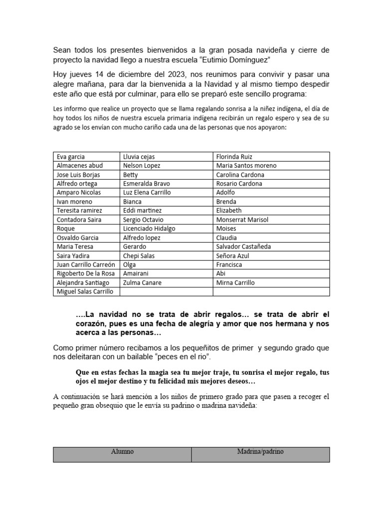 Programa Posada | PDF | Navidad