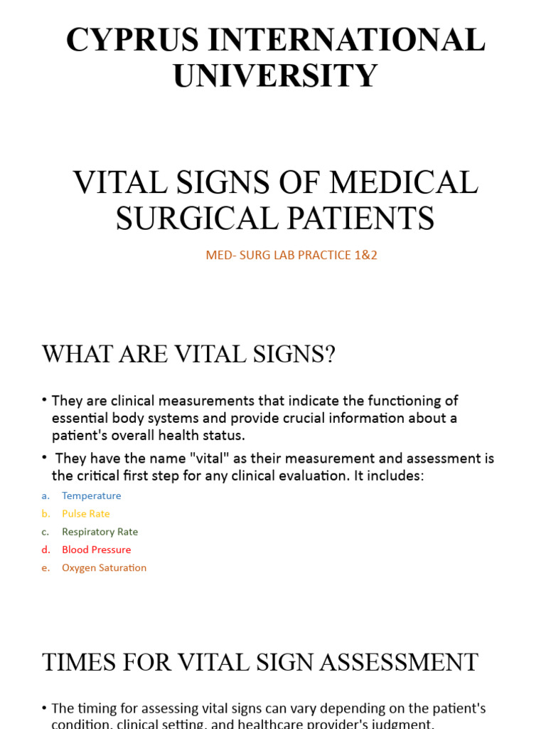 Vital Signs of Medsurg Pts - PPTM | PDF | Blood Pressure | Hypertension
