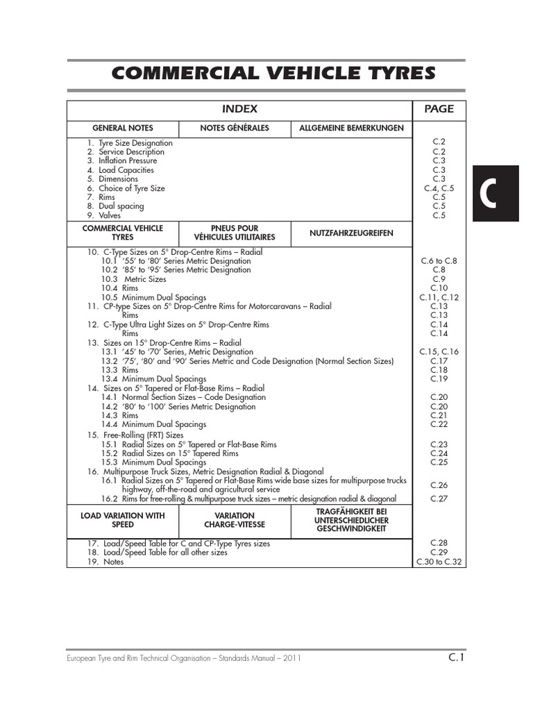 Commercial Vehicle Tyre Standards Guide | PDF | Tire | Truck