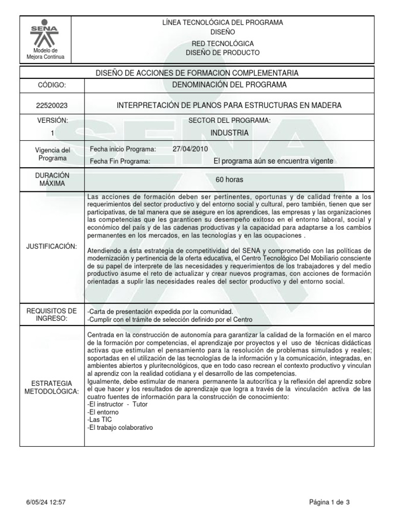 Informe Programa de Formación Complementaria | PDF | Diseño