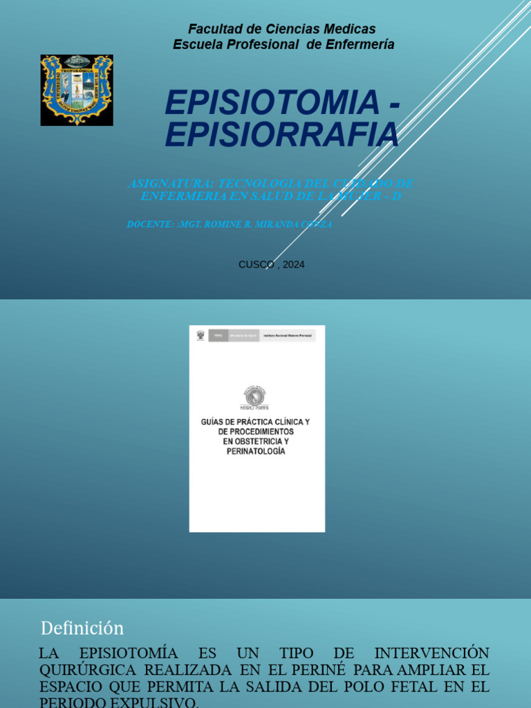 Episiotomía y Episiorrafia: Técnica y Cuidados | PDF | Parto ...