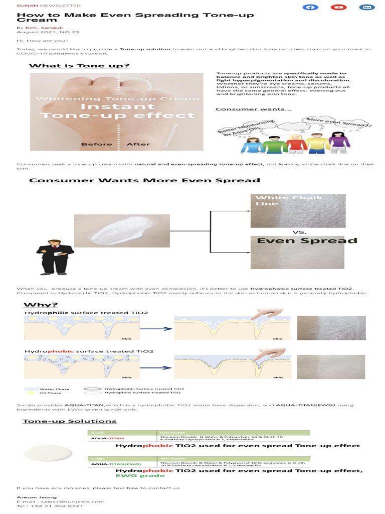 White Cast How To Make Even Spreading Tone-Up Cream | PDF