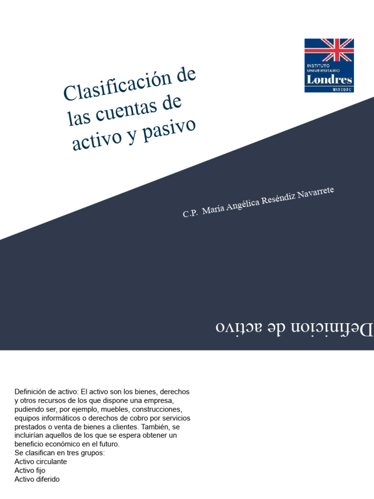 CLASIFICACION DE LAS CUENTAS ACTIVO Y PASIVO | PDF | Contabilidad | Dinero