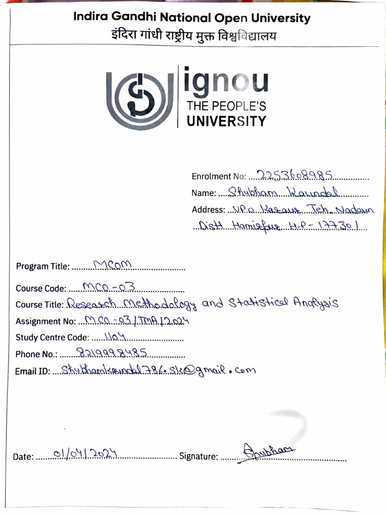 MCO 03 | PDF | Statistics | Data Analysis