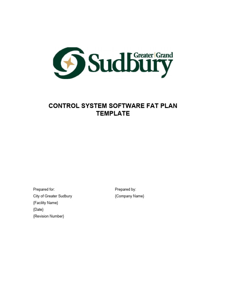 Appendix B-5 - Control System Software FAT Plan Template | PDF ...