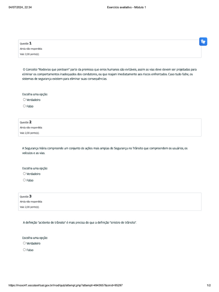 Exercício avaliativo - Módulo 1 | PDF
