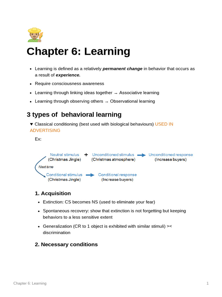 Chapter 6 Learning | PDF | Classical Conditioning | Cognition
