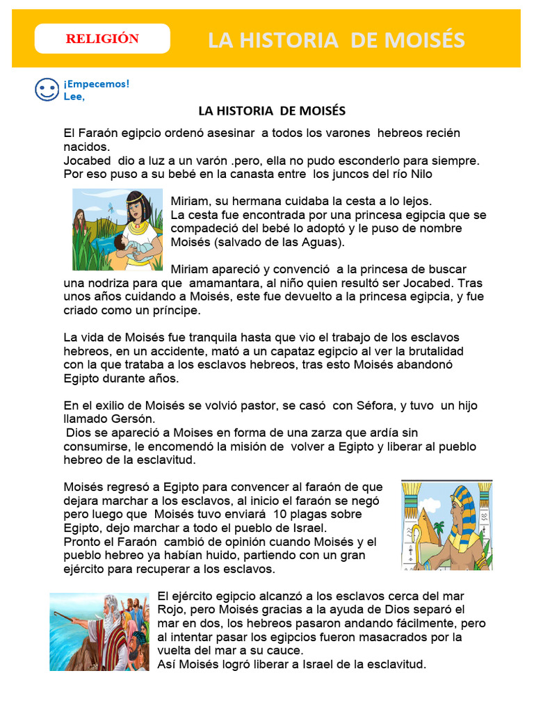 La Historia de Moisés - Tercer Grado | PDF | Moisés