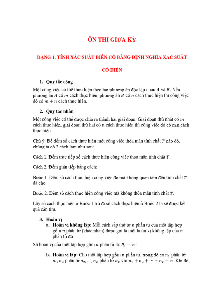 Ôn Thi Gi A K Chương 1 | PDF