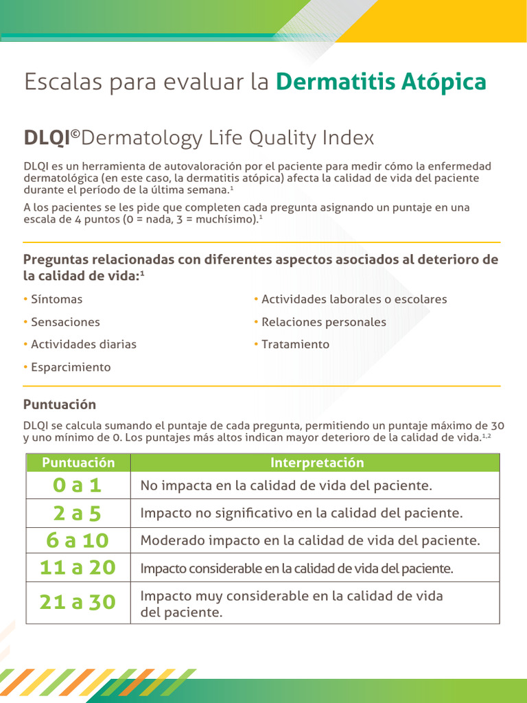 Evaluación de la Dermatitis Atópica: DLQI | PDF | Epidemiología ...