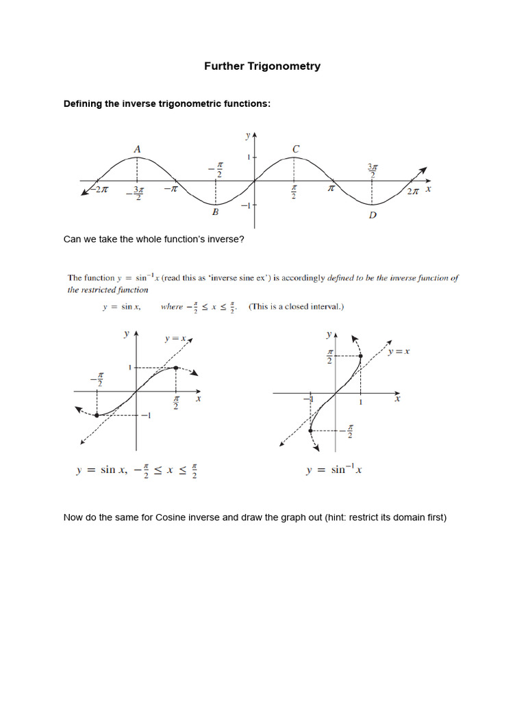 Inverse Trigonometric Function Compositions | PDF