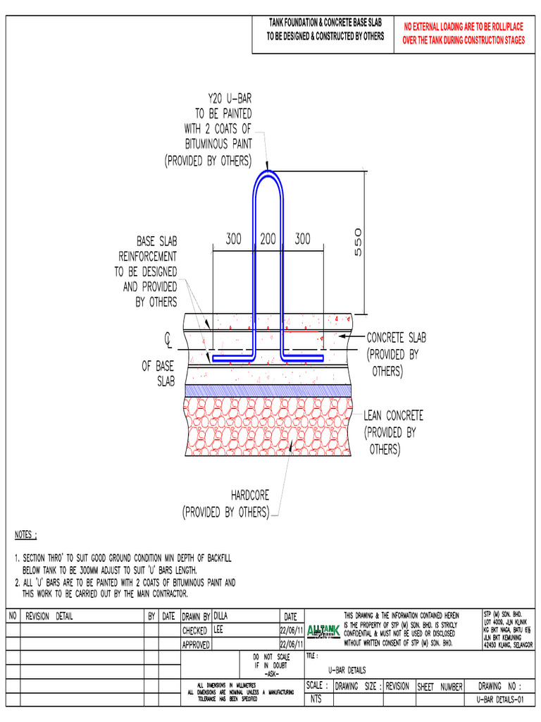 Tank Standard U-Bar Details | PDF