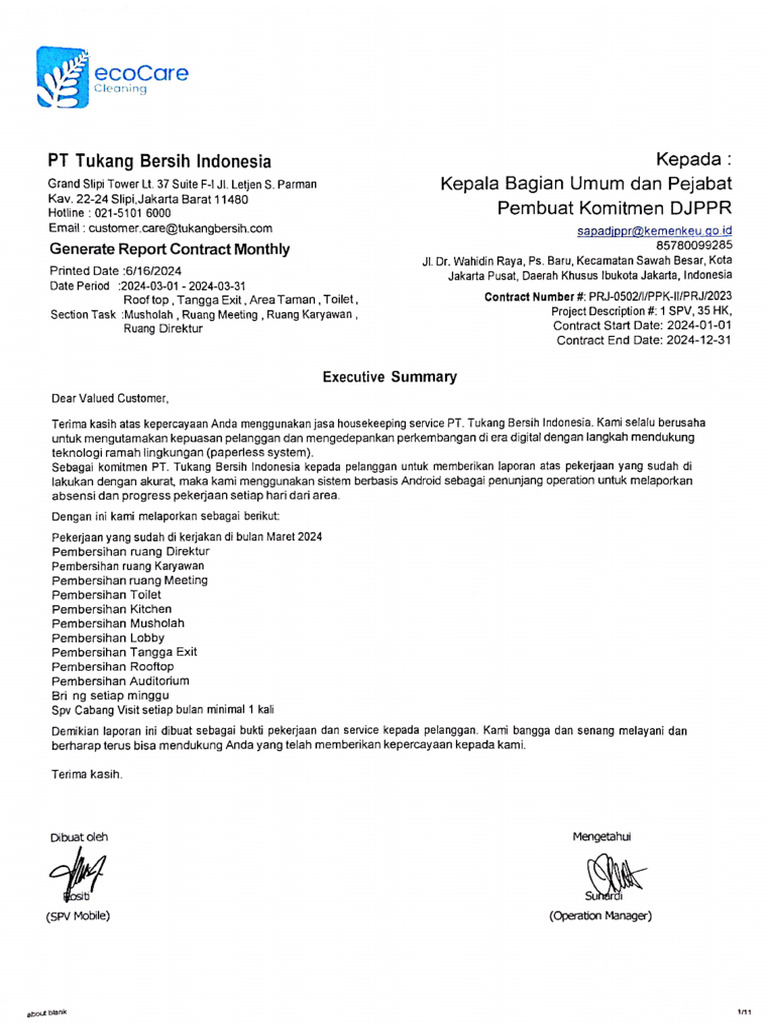 General Report DJPPR Bulan Maret 2024 | PDF