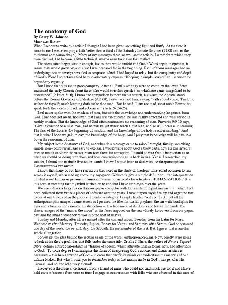 The Anatomy of God | PDF | God The Father | Logos (Christianity)