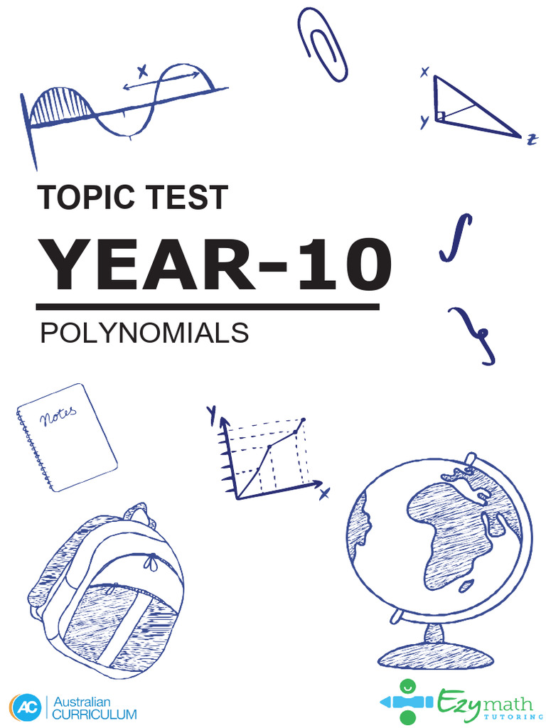 Year 10 Polynomials Test Paper | PDF | Zero Of A Function | Polynomial