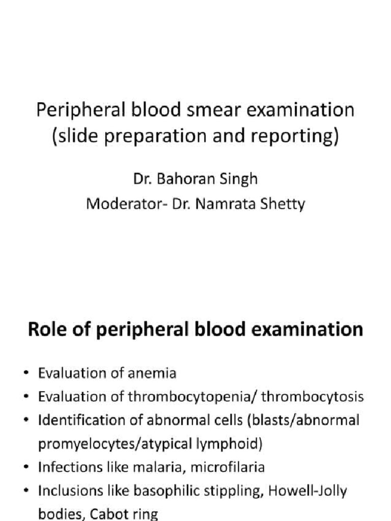 Peripheral Blood Smear | PDF