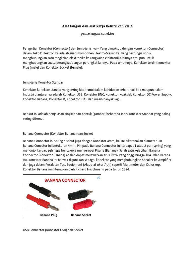 Pemasangan Conector (V) | PDF