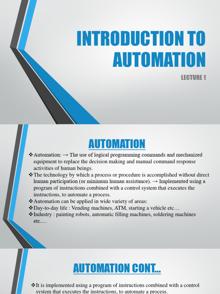 Introduction To Automation | PDF | Automation | Control Theory