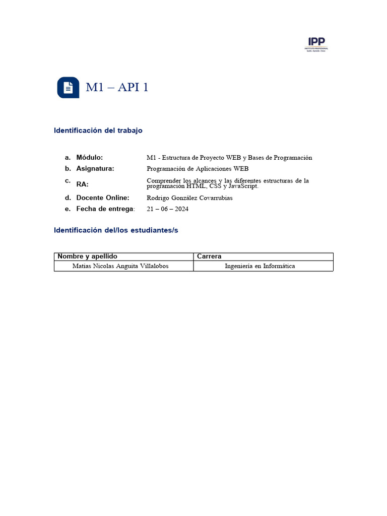 API 1 M1 | PDF | HTML | Red mundial