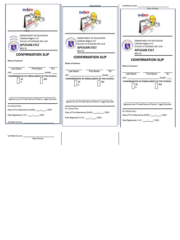 Confirmation Slip | PDF