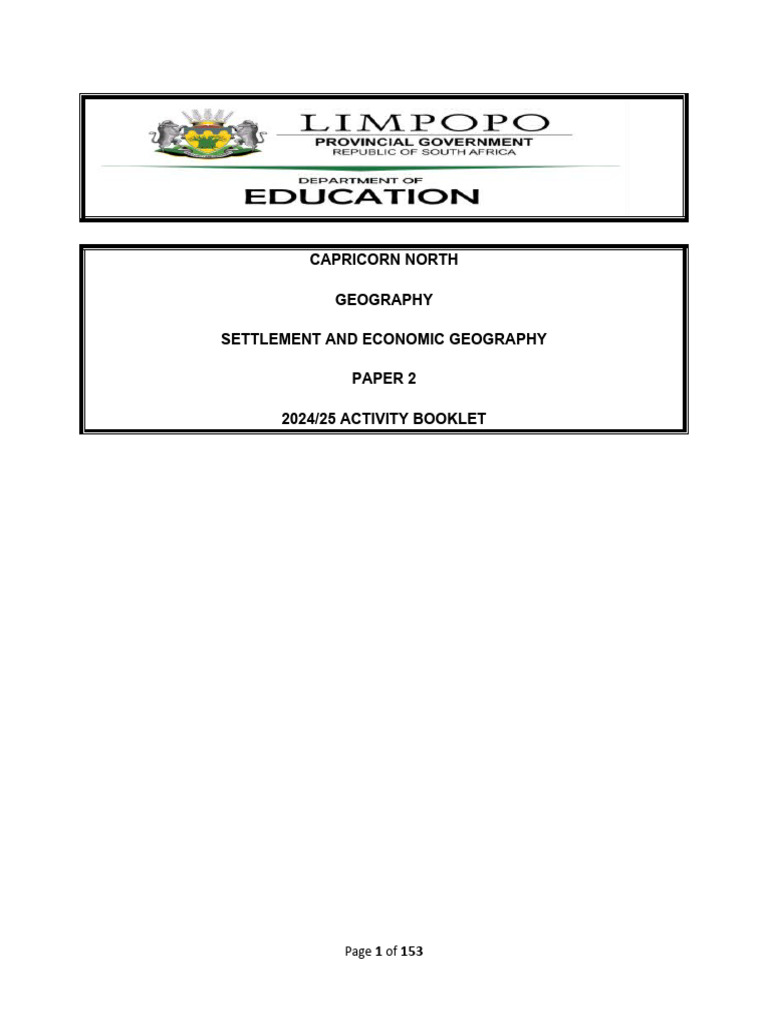 Geography Activity Booklet p2 Final | PDF | Land Reform | Urbanization