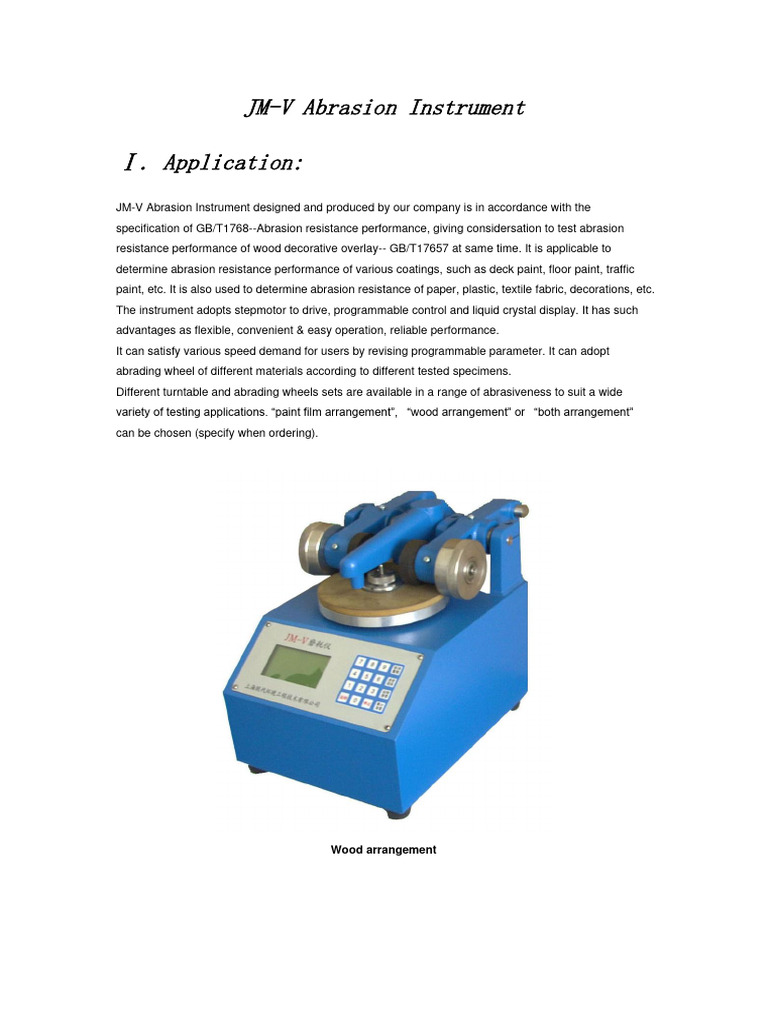 2020-07 14 JM-V Abrasion Instrument (ABRASER) | PDF | Electrical ...