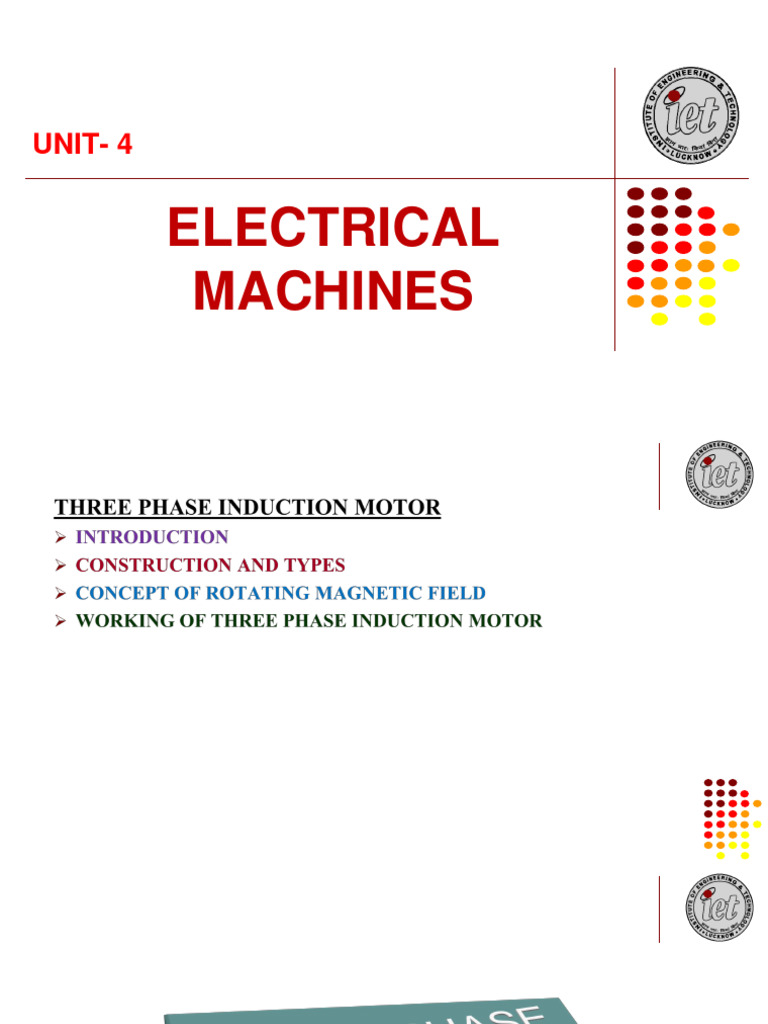 Unit 4 Electrical | PDF | Electric Motor | Electromagnetic Induction
