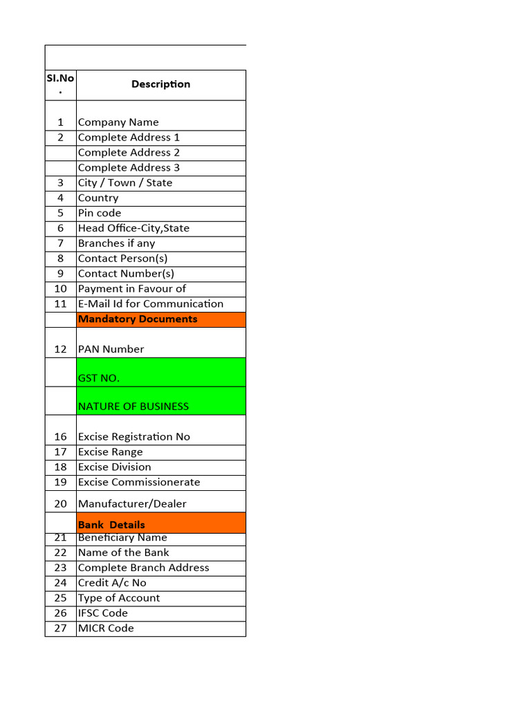 Sample - New Vendor Registration Form | PDF | Banking