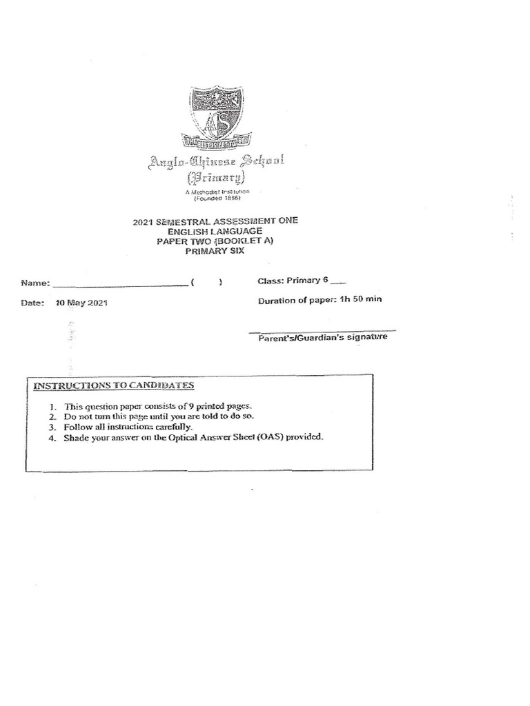 P6 English SA1 2021 ACS Exam Papers | PDF | Tsunami