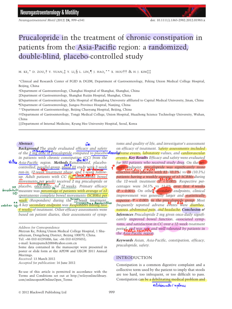 Prucalopride in The Treatment of Chronic Constipation in Patients From ...