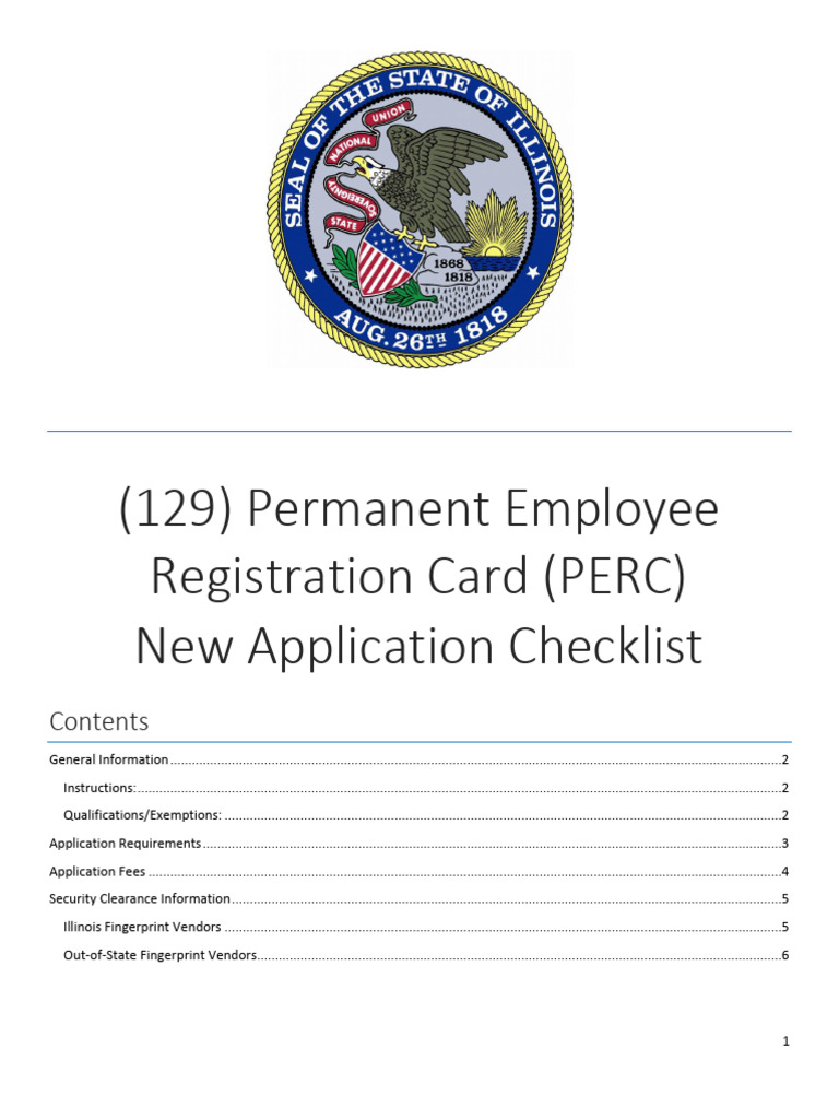 PERC Card Application Guide Illinois | PDF | Social Security Number ...
