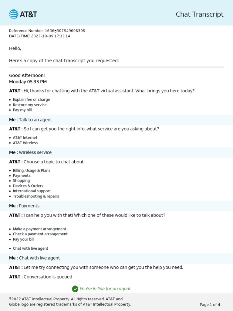 ATT Chat | PDF | At&T Mobility | I Phone
