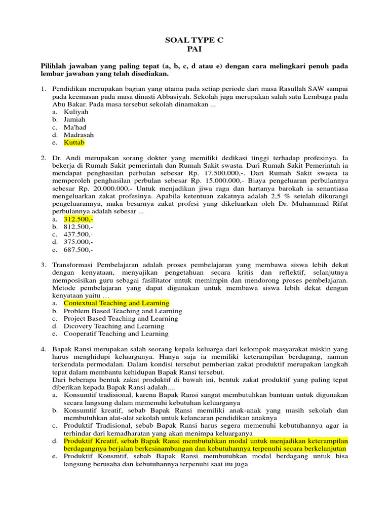 Soal Type C | PDF