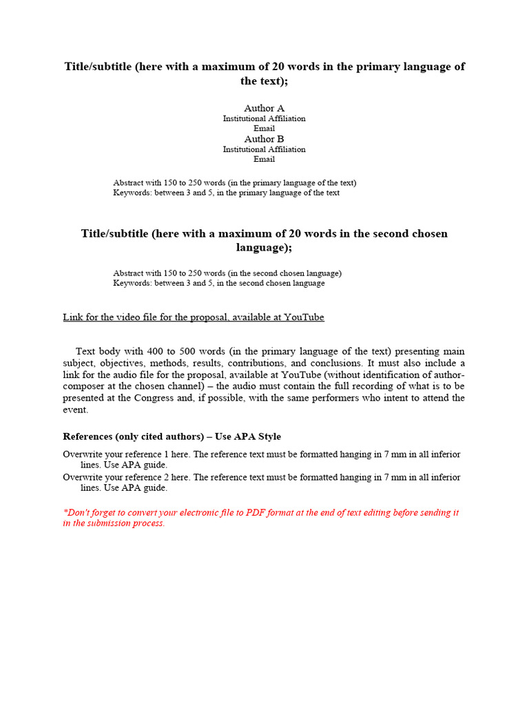 PERFORMUS24 Lecture Recital Template | PDF | Apa Style | American ...