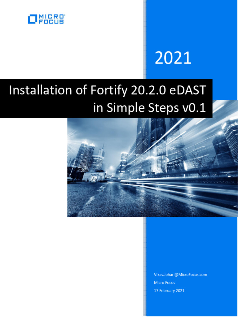 Installation of Fortify 20.2.0 eDAST in Easy Steps | PDF | Login ...