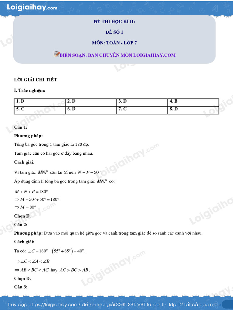 De Kiem Tra Hoc Ki 2 Toan 7 de So 1 Ket Noi Tri Thuc 1680333842 | PDF