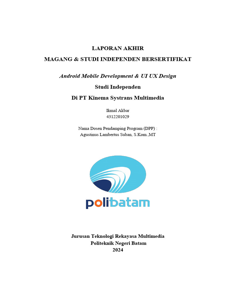 Laporan Akhir Ikmal Akbar 4312201029 Infinite Learning | PDF