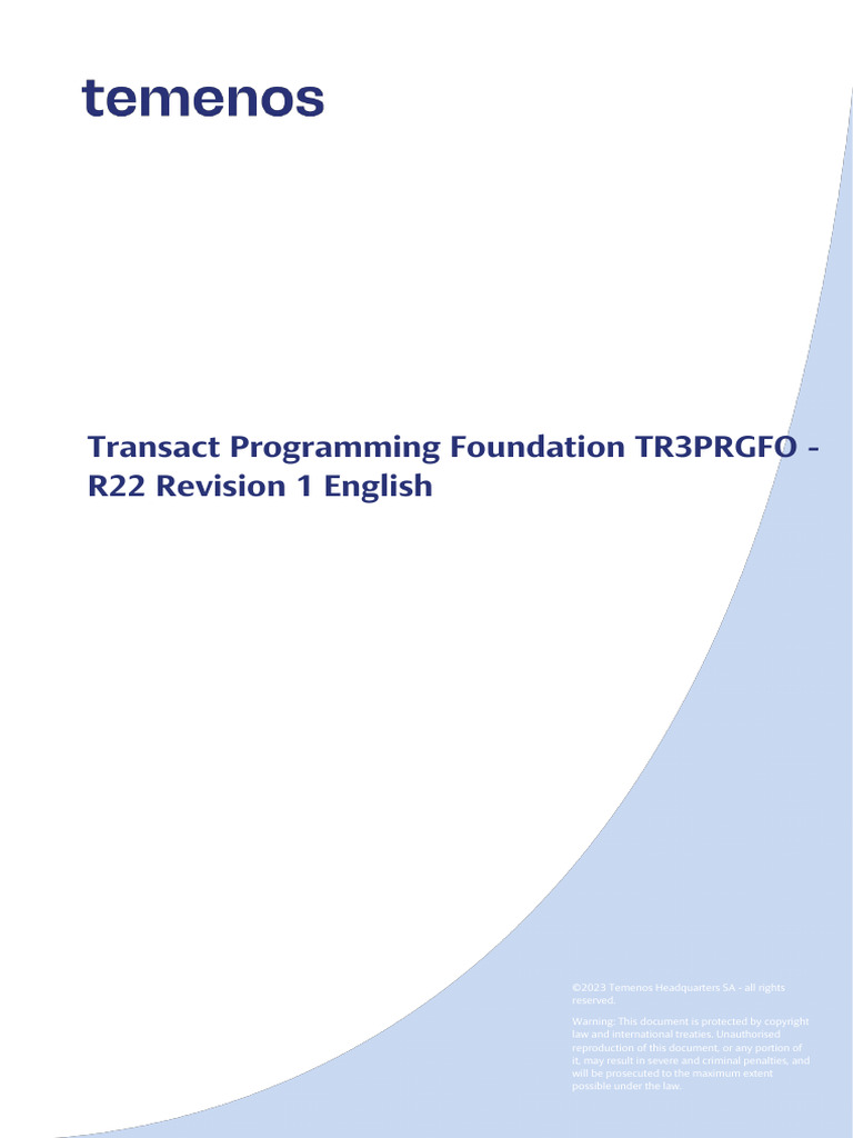 Course Document Transact Programming Foundation TR3PRGFO - R22 Revision 1 English | PDF ...