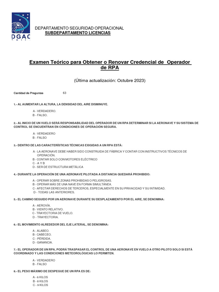 Examen de Operador RPA | PDF | Niebla | Herida