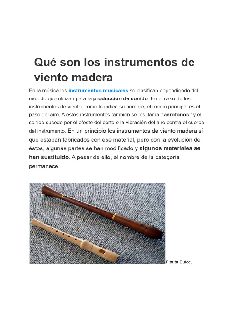 Instrumentos de Viento de Madera | PDF