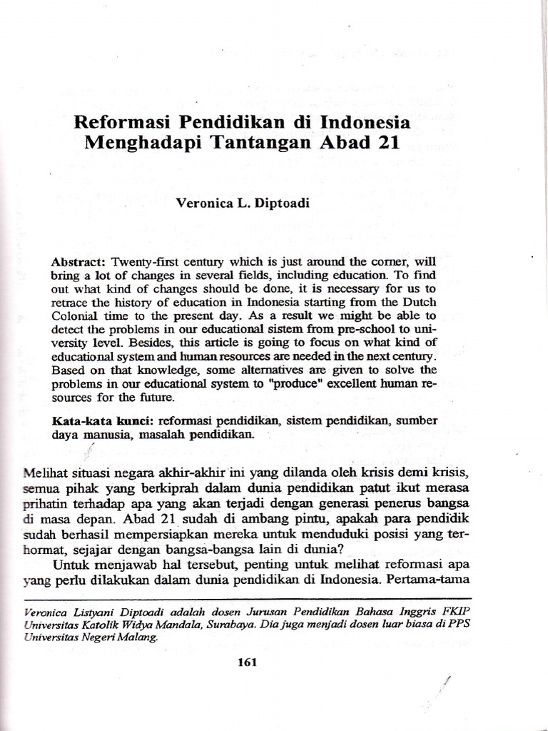 Reformasi Pendidikan Di Indonesia Mengha | PDF