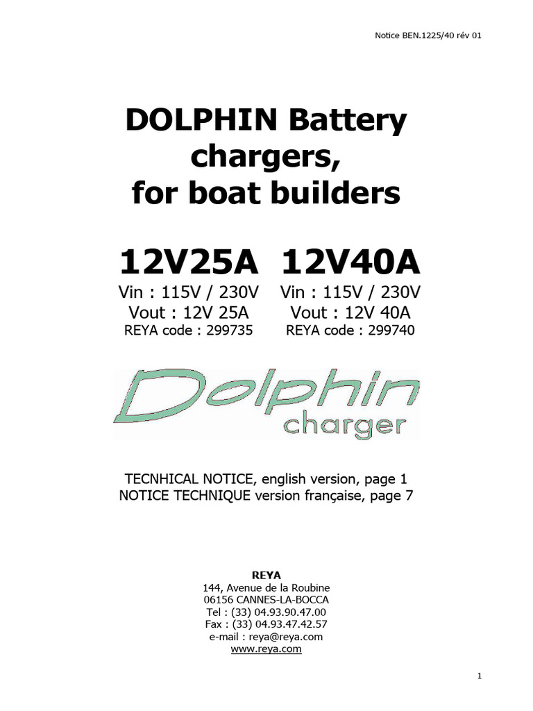 Dolphin Battery | PDF | Battery Charger | Fuse (Electrical)