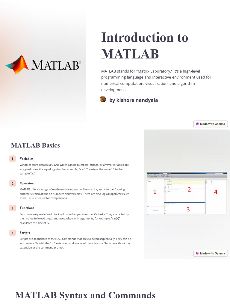 Introduction To MATLAB | PDF | Matlab | Computer Programming