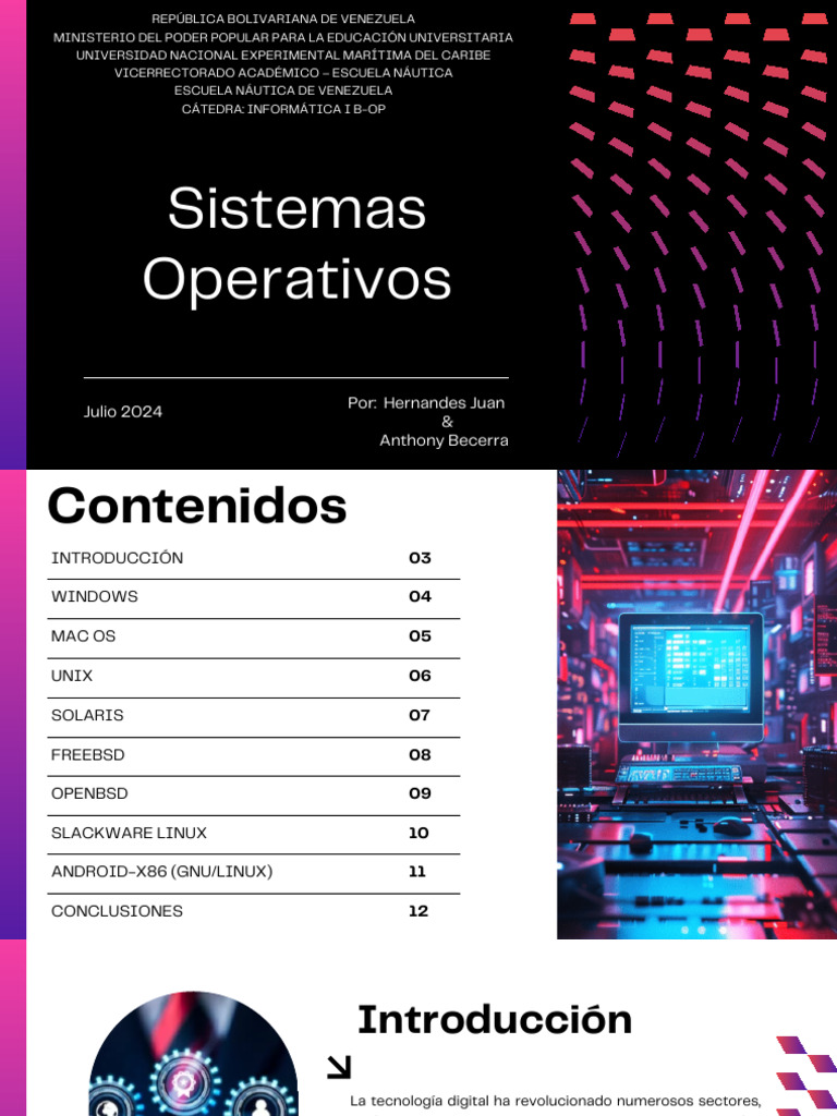 Presentación Sistemas Operativos | PDF | Distribución de software de Berkeley | Interfaces ...