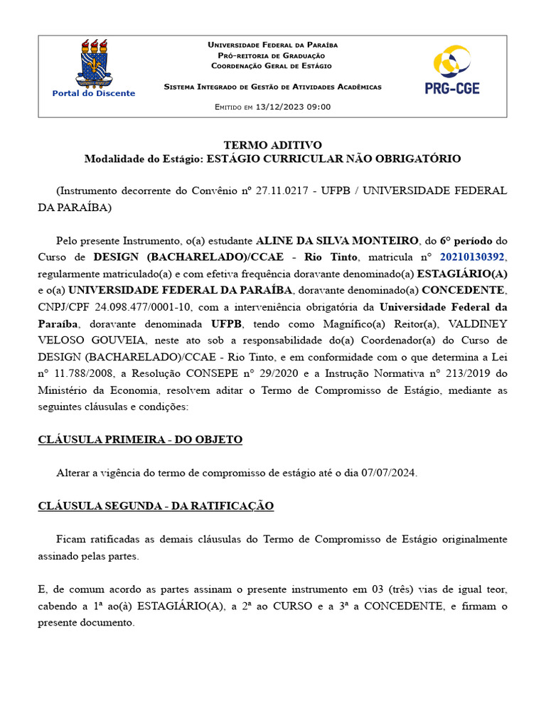 Termo Aditivo - PDF Assinado | PDF