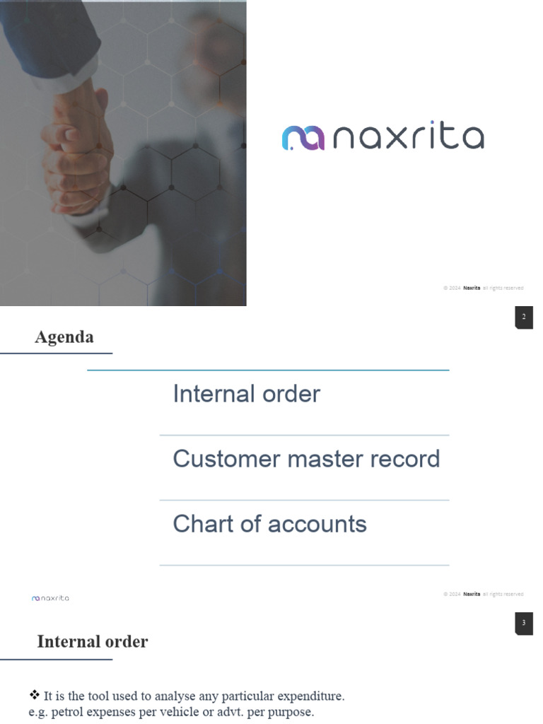 Interal Order, Customer Master Record and Chart of Account PPT 2 | PDF | Expense