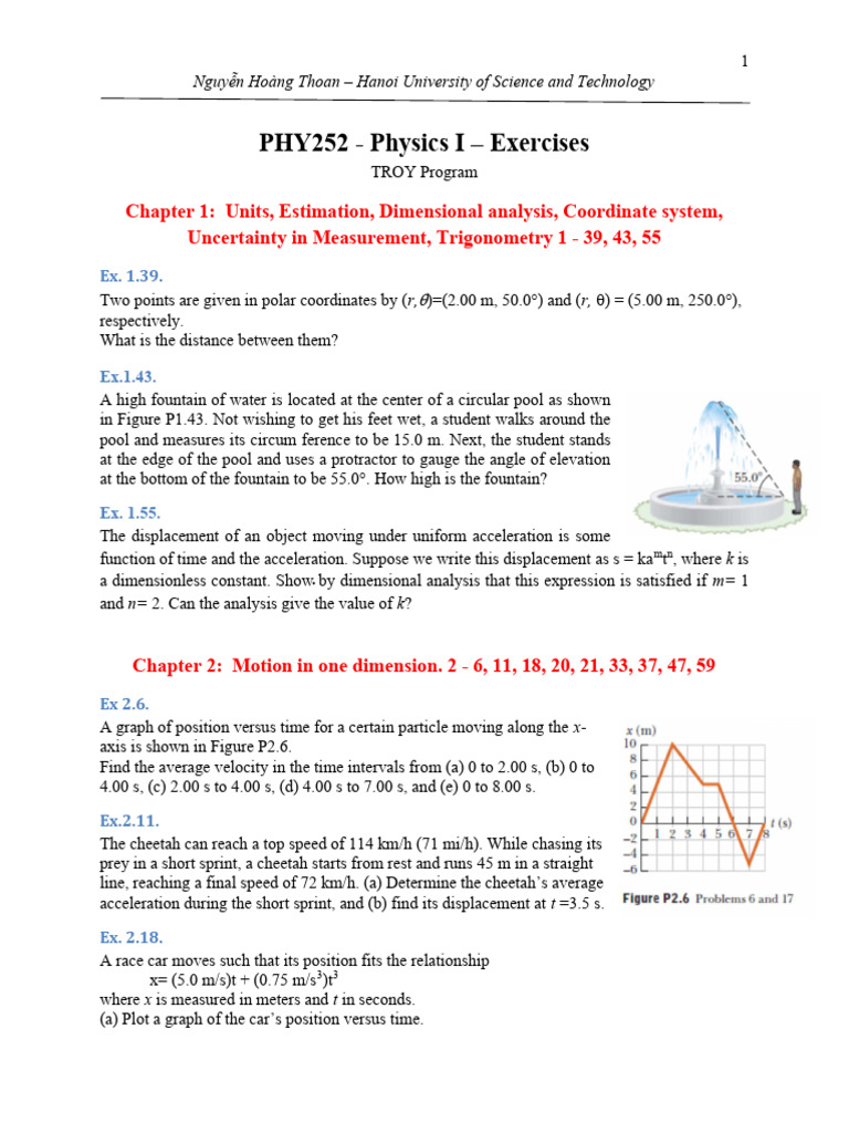 Problems of Physics I - TROY - Exercises - College Physics | PDF ...
