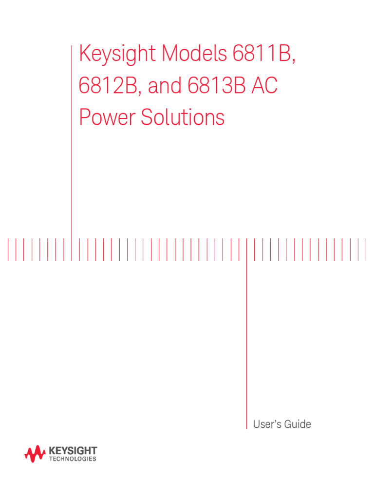 Keysight Models 6811B, 6812B, and 6813B AC Power Solutions: User's ...