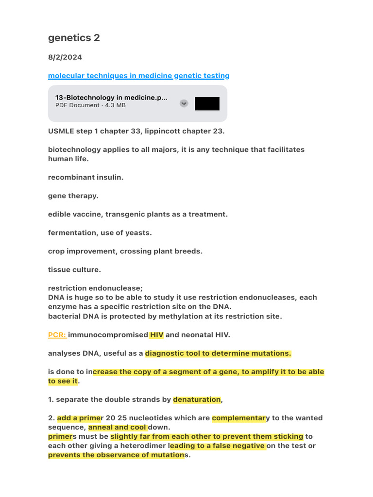 Genetics 2 | PDF | Dna | Antibody