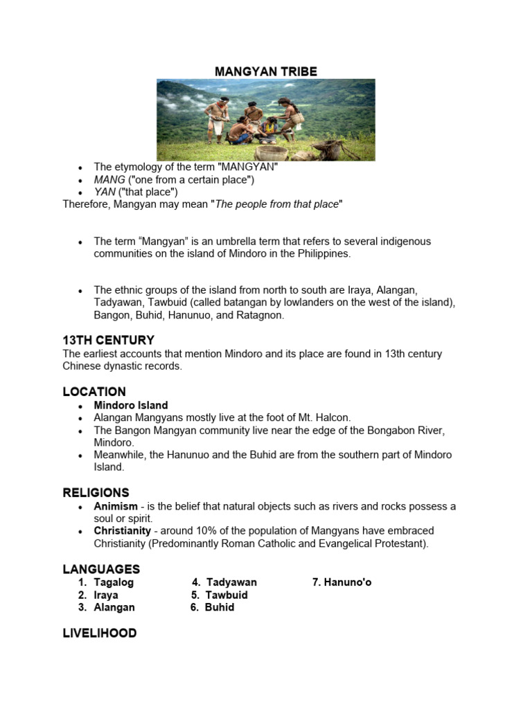 Mangyan Tribe | PDF
